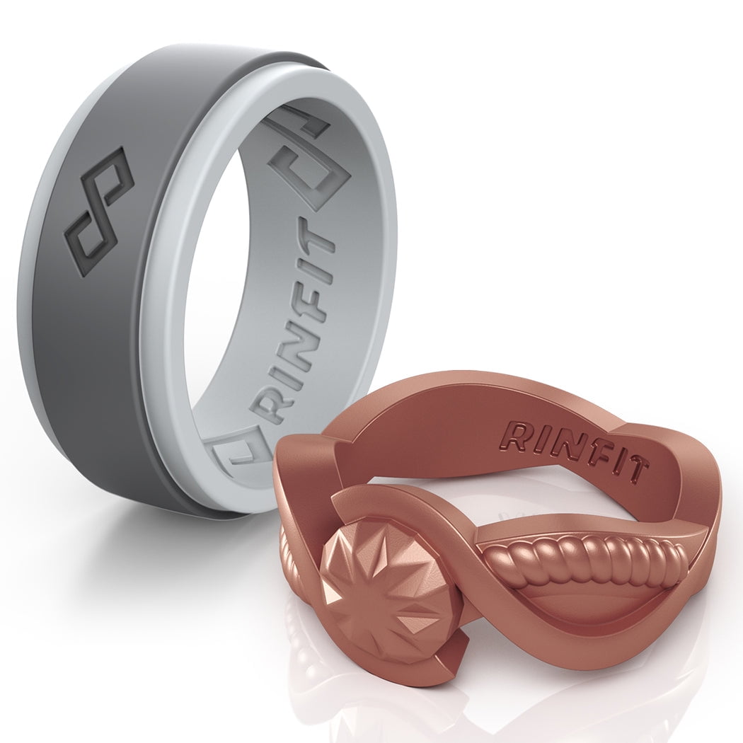 Rinfit Silicone Rings for Women & Men - Couple Sets Rubber Wedding ...