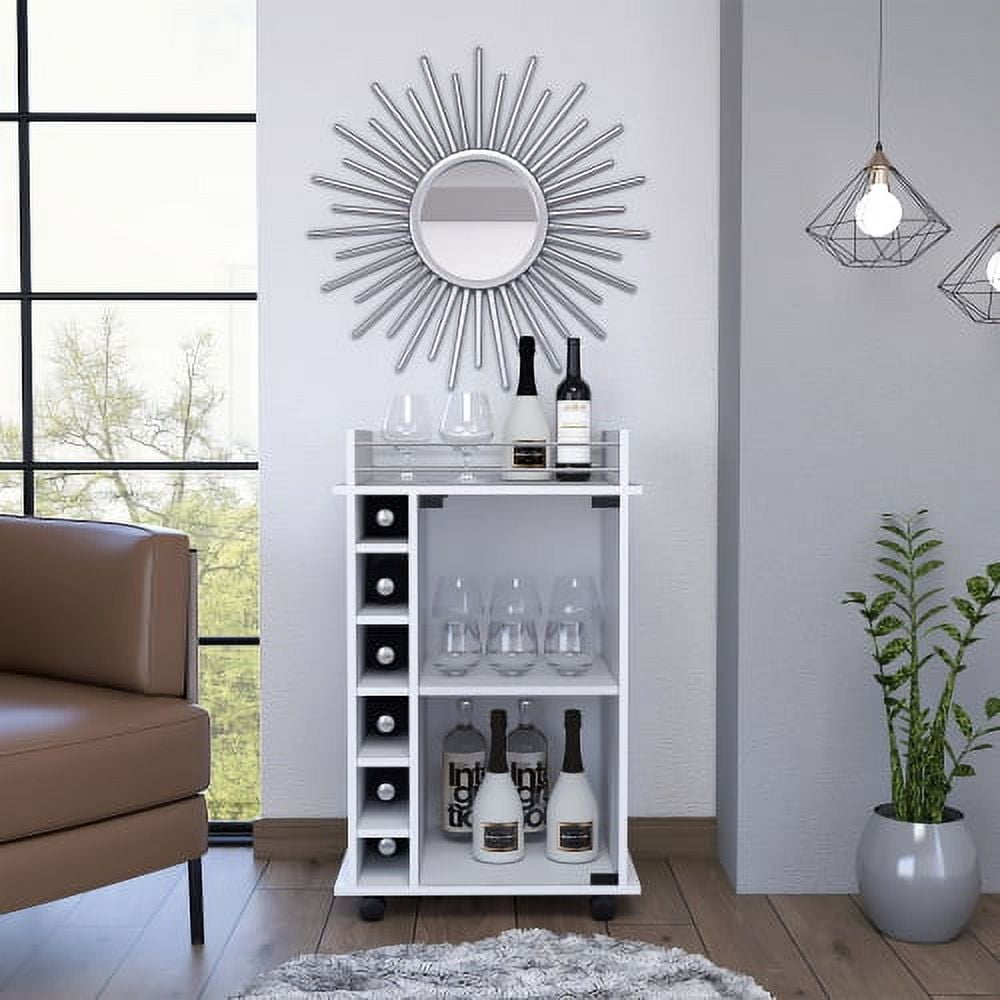 Click here for Unbranded 35 Inch Bar Cart - Double Tier Mobile Wi... prices