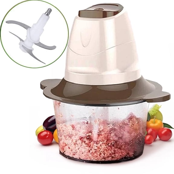 Electric Food Chopper with 2 Bowls (8 Cup+8 Cup), 2 Sets Blades, Food ...