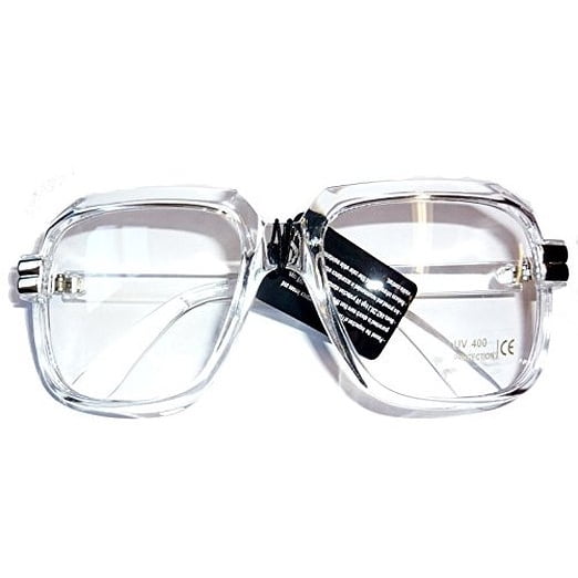 Oversized Clear Hip Hop Glasses Rapper Run Dmc Gazelle Rap Sunglasses 80s Metal