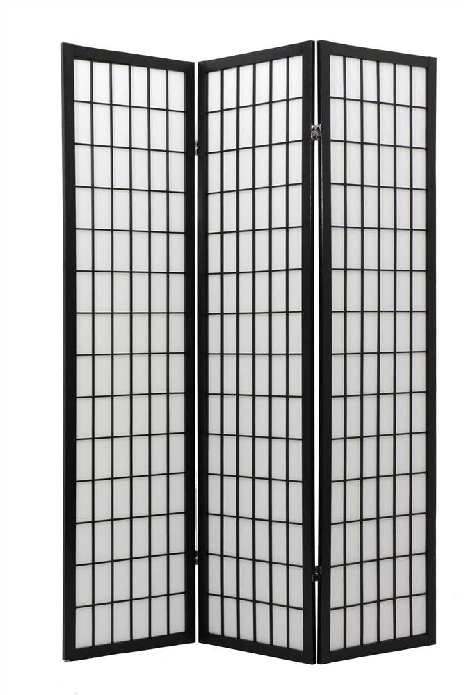 Window Pane Shoji Screen (6 Panels / Black) - Walmart.com