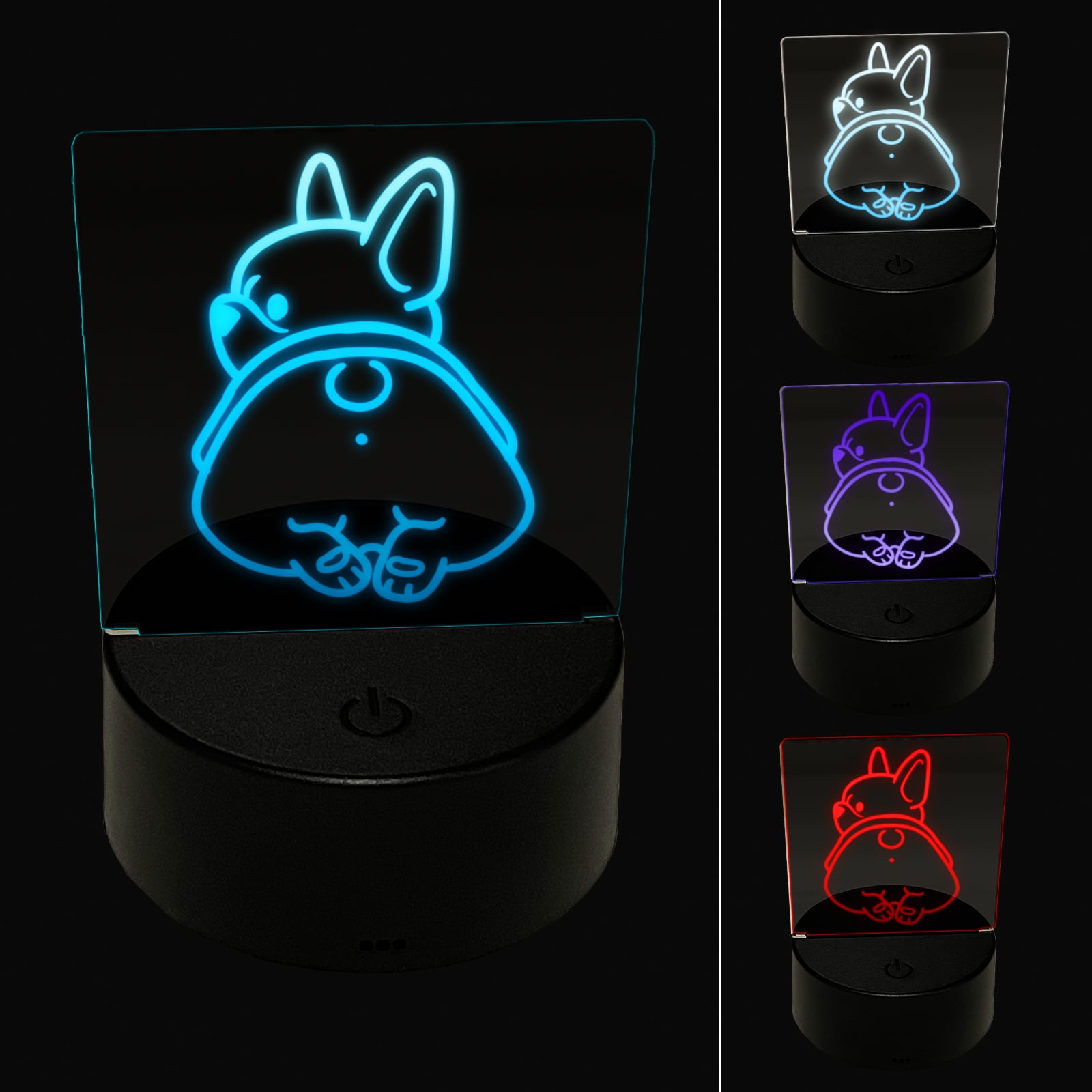 Frenchie from Behind Butt French Bulldog Dog LED Night Light Sign 3D ...
