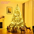 Costway 7.5ft Artificial Plastic Xmas Tree with Snow Flocked Leaves and ...