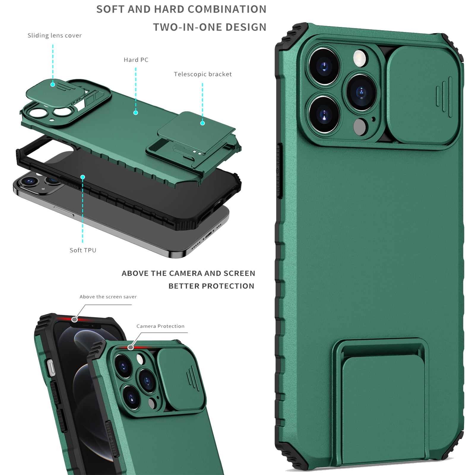 K-Lion Case For iPhone 12 Pro Max,Shockproof Slide Camera Protector ...