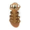 Victoria K Women's Gladiator Multi Braid With Gold Trim Sandals ...