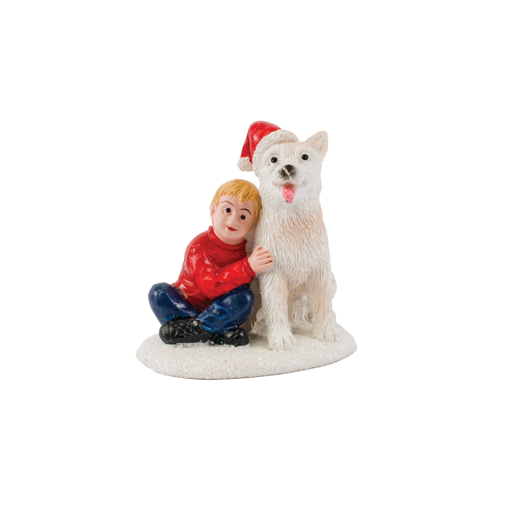 FG Square Christmas Village Figurine - Boy & Dog - Walmart.com