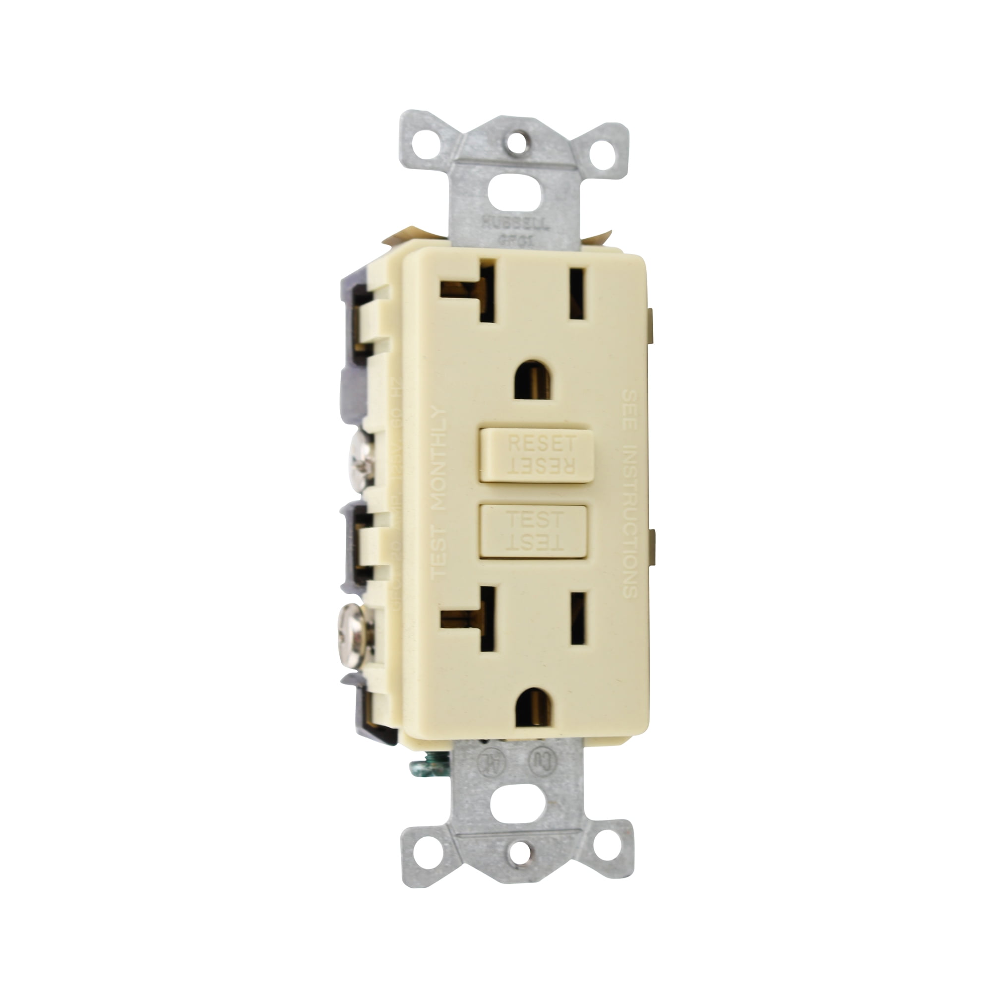 Hubbell GF5352IC GFCI Duplex Receptacle, Circuit Guard, 20A, 125V ...