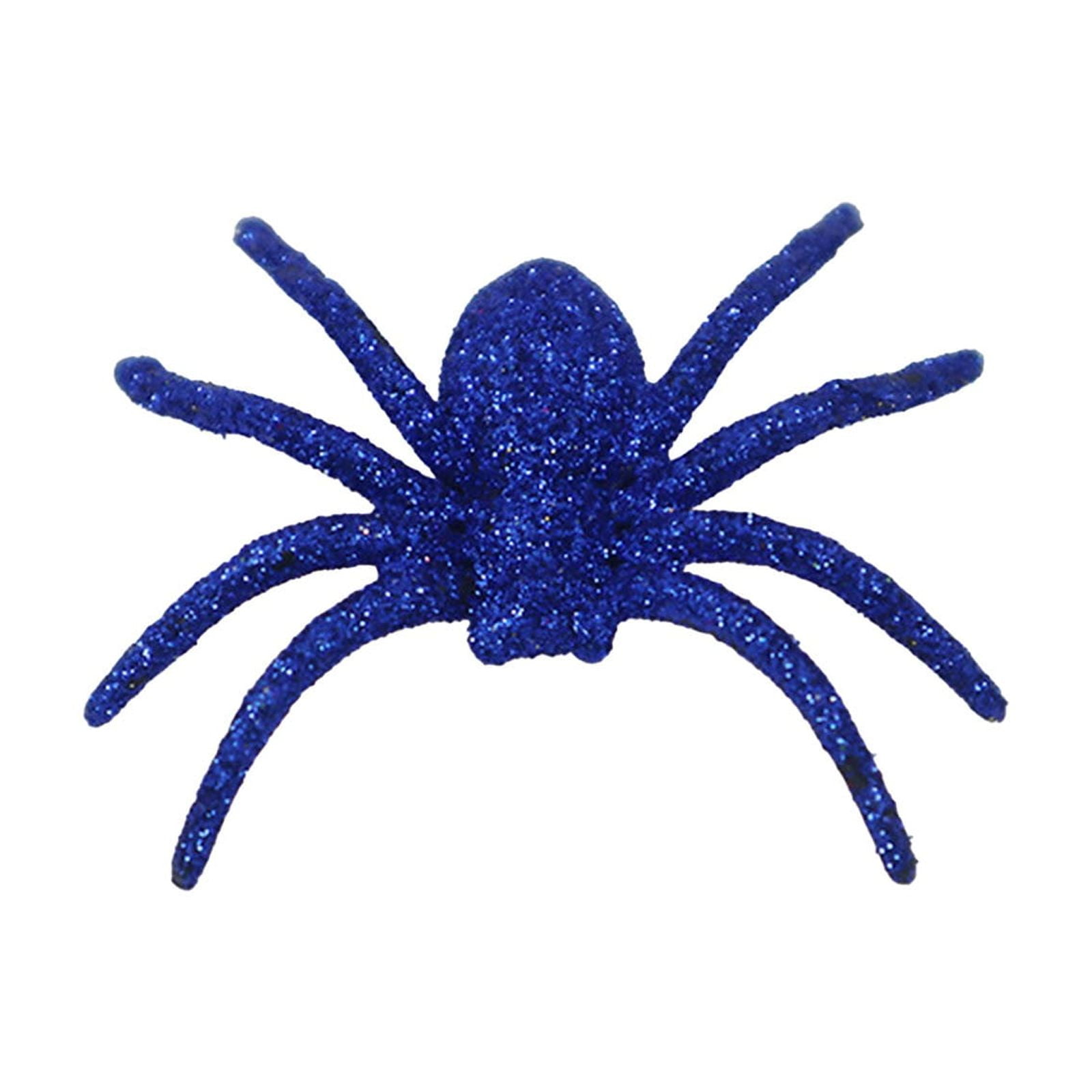 Glitter Halloween Decorations Plastic Fake Spiders Multicolor Realistic ...