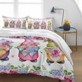 4 Piece Duvet Cover Set Queen, Spring Dwarf Rose Hydrangea Leaf Soft ...