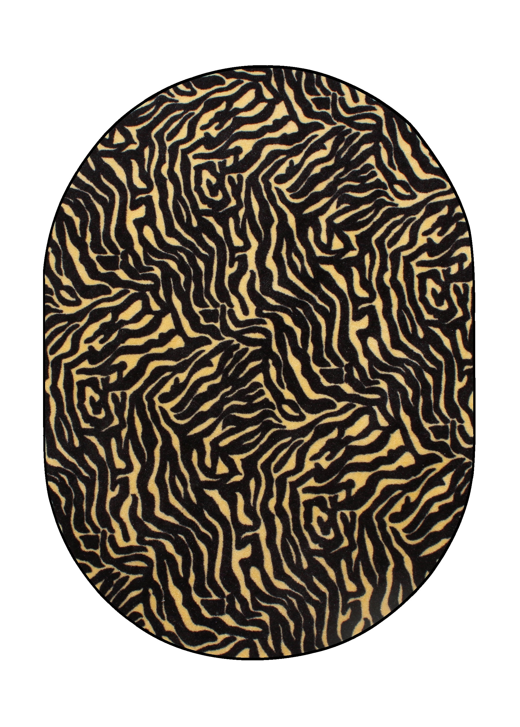 Furnish My Place Animal Print Rug - 3 ft. x 5 ft. Oval, Zebra Grazer ...