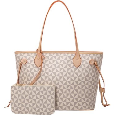 XB Checkered Handbags Set for Women Faux Leather Tote Satchel Bags with ...