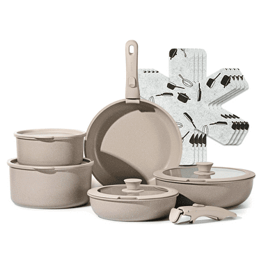 Carote Nonstick Cookware Sets, 17 Pcs Granite Non Stick Pots and Pans ...