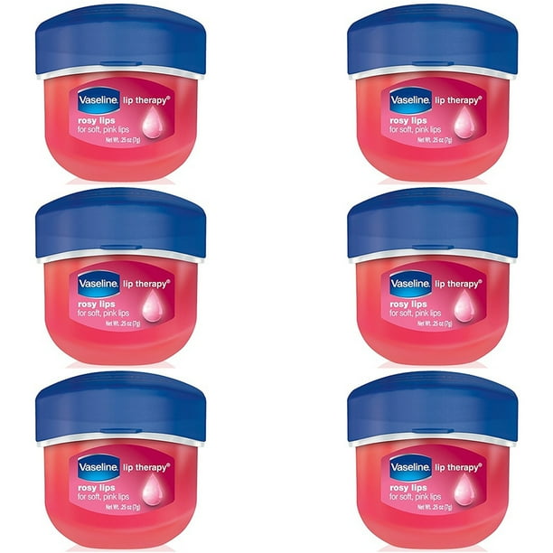 Pack of (6) Vaseline Lip Therapy Lip Balm Mini, Rosy, 0.25 oz - Walmart.com