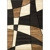 Handcraft Rugs Color Block Area Rug, Geometric Modern Design, Chocolate ...