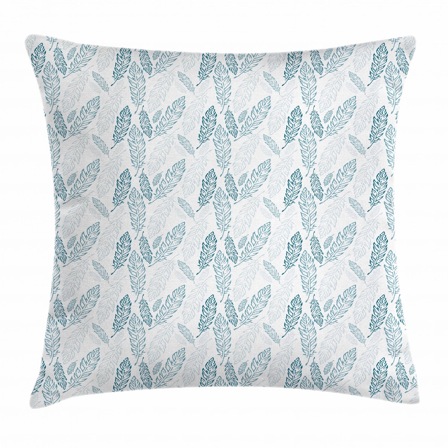 Teal and White Throw Pillow Cushion Cover, Pastel Colored Grunge ...