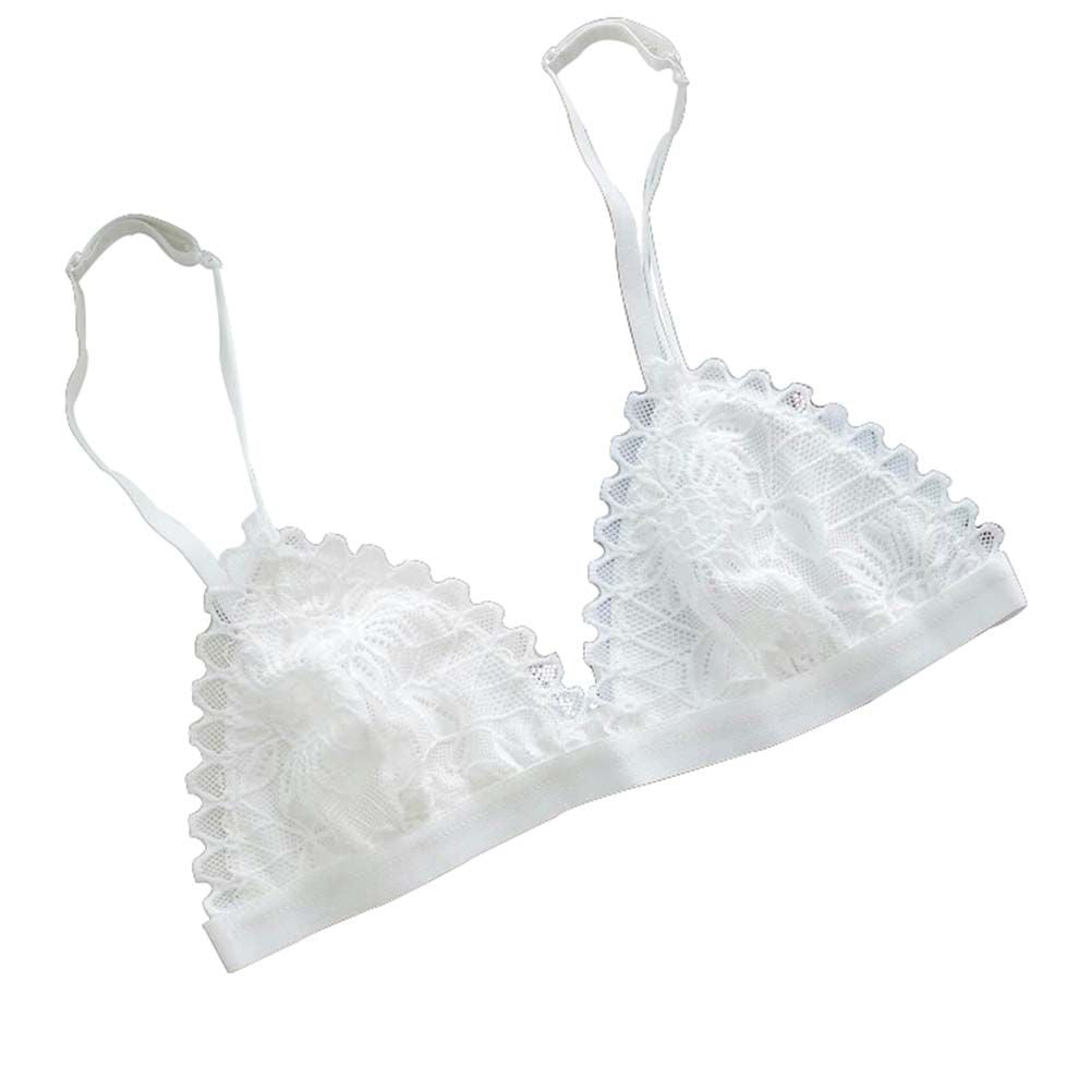 Sexy Bra Floral Lace Wire Bra Bustier Sheer Top Seamless Bralette ...