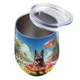 Hello Summer German Shepherd Pool Day on Watermelon Float 12oz ...