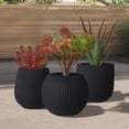16 Inch Handmade Concrete Outdoor Planter - Classic Striped Design ...