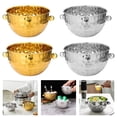 2Pcs Sturdy Nonrust Steel Ice Buckets Feature Decorative Hammered ...