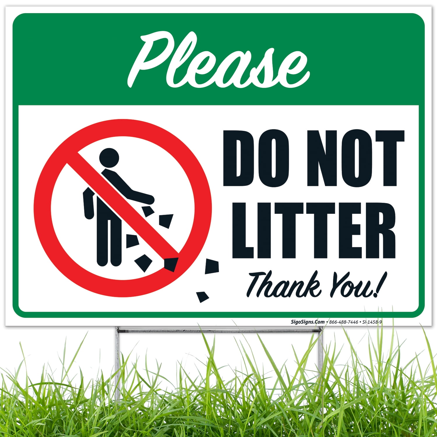 Please Do Not Litter Thank You With Graphic Sign, - Walmart.com
