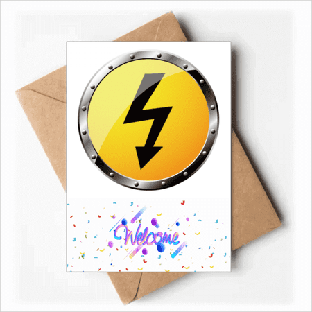 Logo Yellow Background Electricity Dangerous Welcome Back Greeting ...