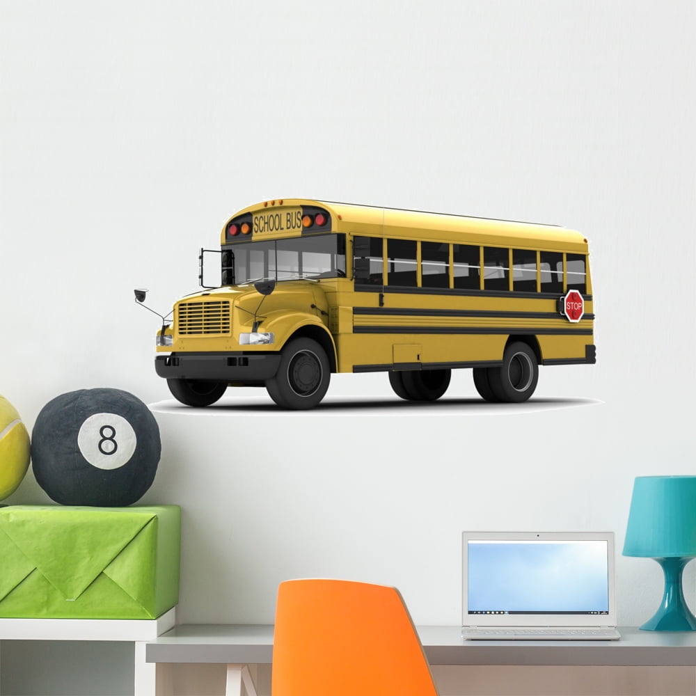 School Bus Wall Decal by Wallmonkeys Peel and Stick Graphic (36 in W x ...