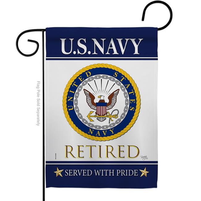 Breeze Decor G158478-BO US Navy Retired Garden Flag Armed Forces 13 x ...
