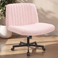 Blue Wheel Fabric Upholstered Swivel Office Chair With Adjustable ...