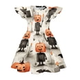 Abcomgle Flutter Sleeve Dress Girls 7-8 Pumpkin Candle Graphic ...
