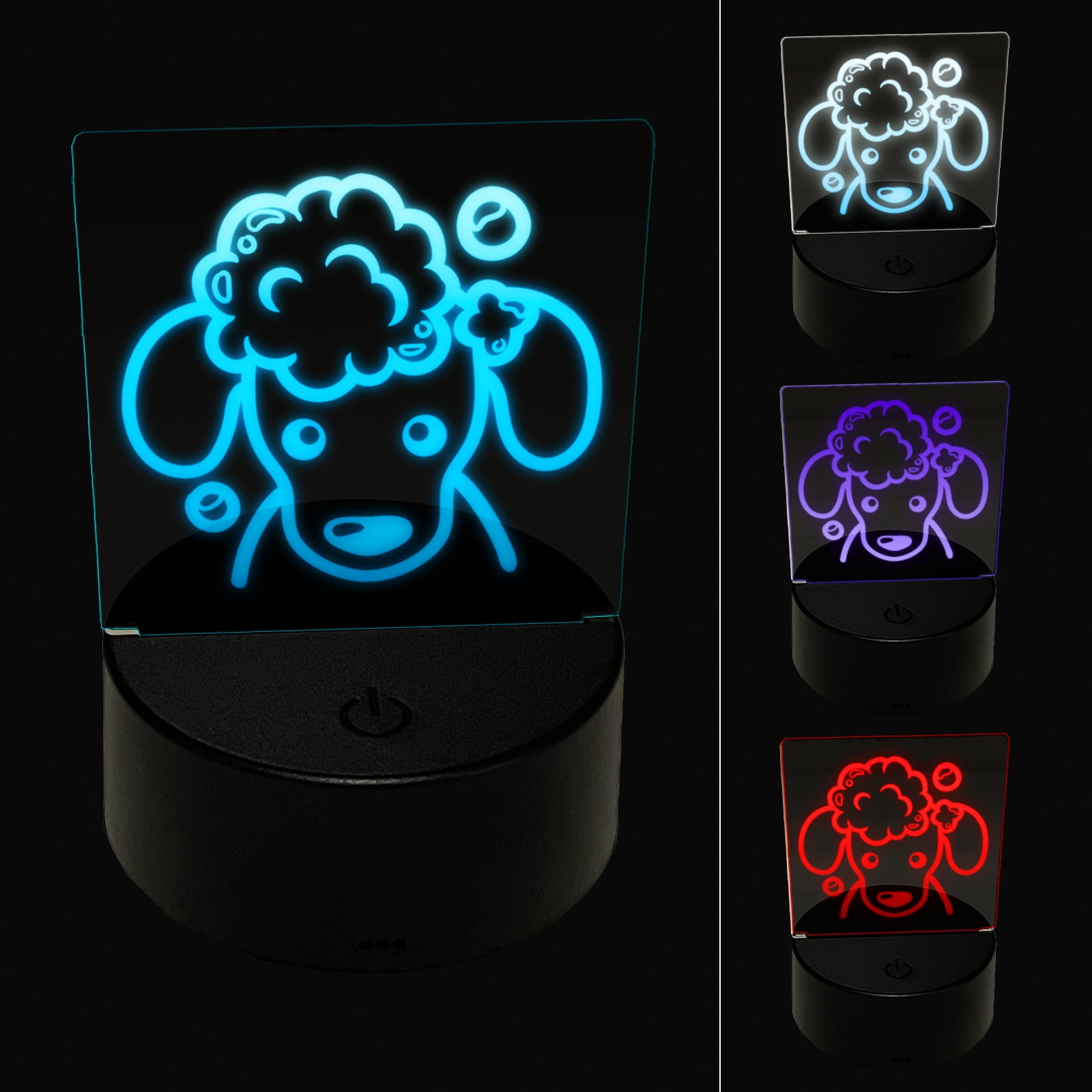 Dog Wash Bubble Bath LED Night Light Sign 3D Illusion Desk Nightstand ...