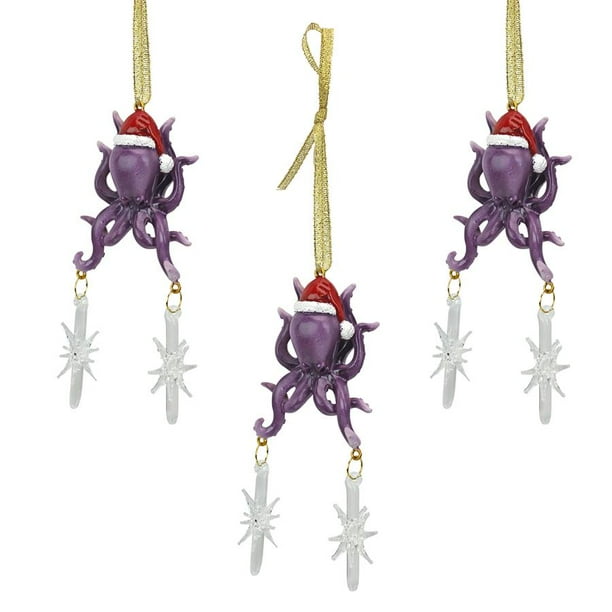 Design Toscano Tenacious Tentacles Octopus Holiday Ornament: Set of 3 ...