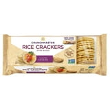 Crunchmaster Rice Crackers, Gluten-Free Baked Snack, 3.5 oz Trays, Pack ...