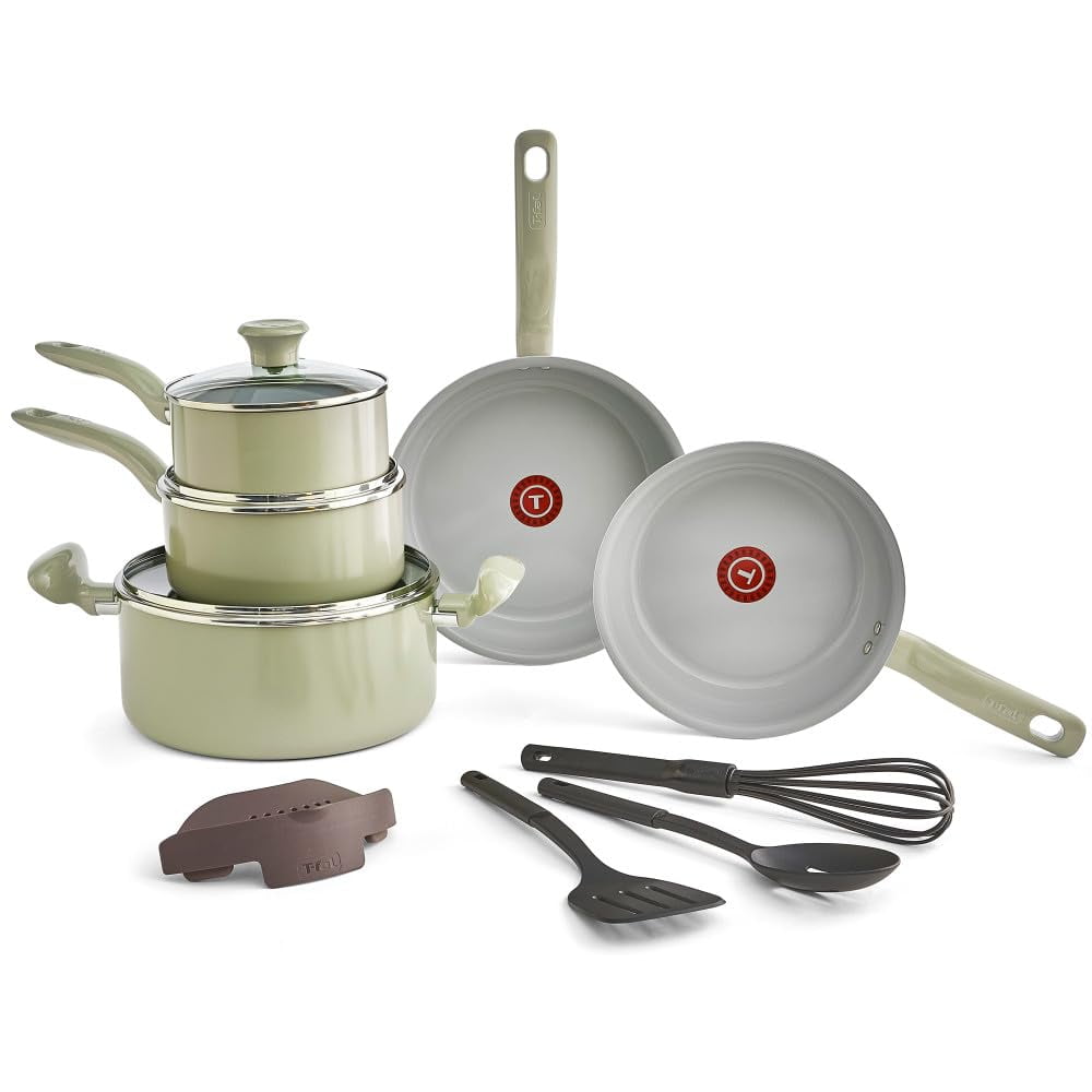 Click here for T-Fal Recycled Ceramic Nonstick Cookware Set 12 Pi... prices