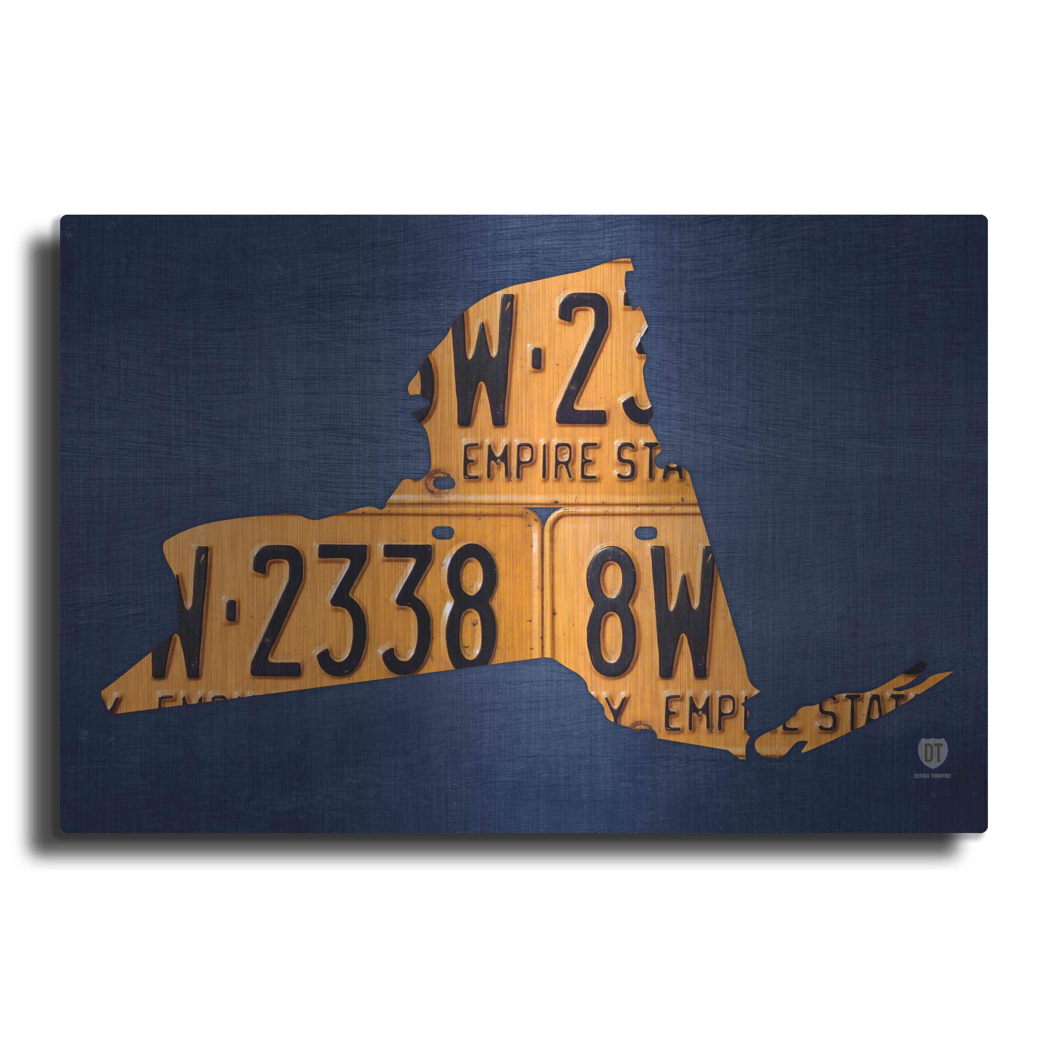 Luxe Metal Art 'New York License Plate Map' by Design Turnpike, Metal ...
