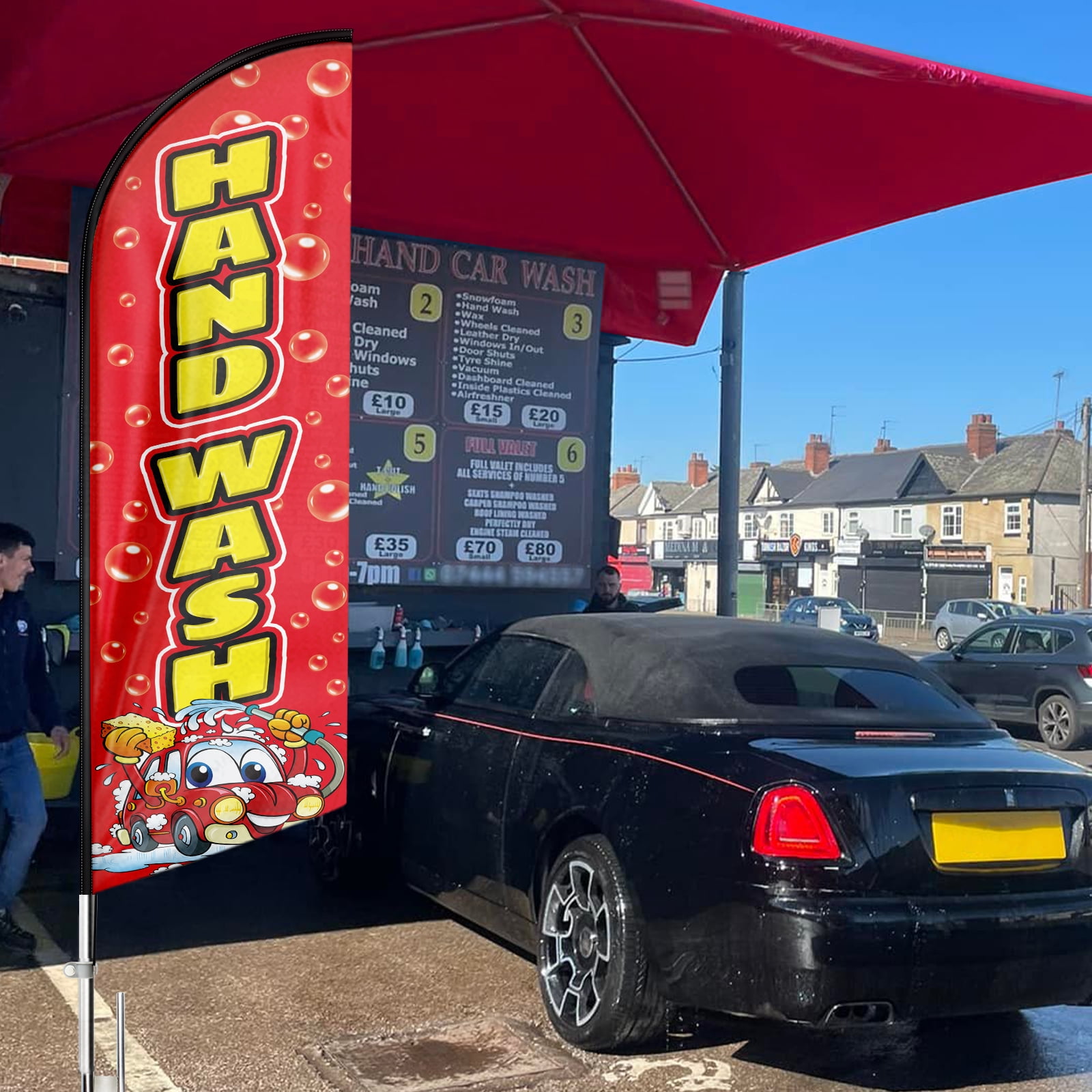 Hand Wash Swooper Flag, 8FT Hand Wash Advertising Feather Flag, Hand ...