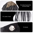 2Pcs Detachable PU Leather Tassel Epaulettes Punk Style Pyramid Stud ...