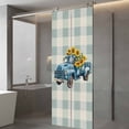 Blue Truck Yellow Sunflower Window Privacy Film, Summer Teal Plaid ...