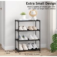 4 Tier Extra Small Shoe Rack (16.3" Wide), Narrow Stackable Shoe Shelf ...