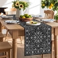 Black Boho Paisley Table Runner 16x72 Inch Vintage Floral Classic ...