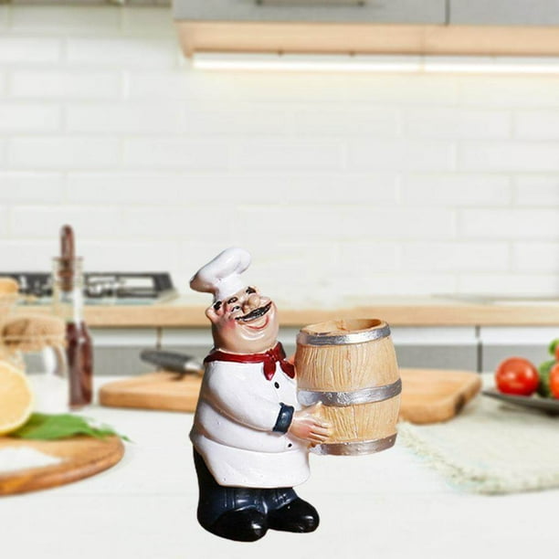 Cartoon Chef Statue Sculpture Cook Salt Pepper jar Desktop Chef ...