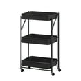 Simpli Furnished LLC 3-Tier Rolling Utility Storage Cart, Black ...