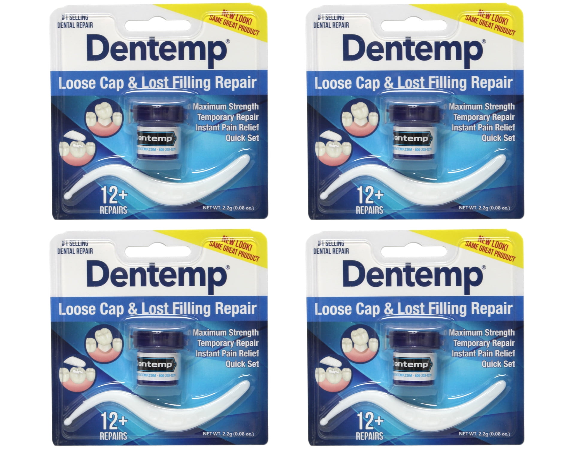 4 Pack Dentemp O.S. One Step Caps and Fillings Repair 12+ Repairs 2.2 ...
