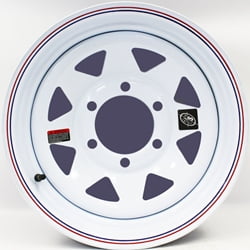 15" x 6" White Spoke Trailer Wheel 6-5.5" Bolt Circle - Walmart.com