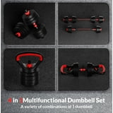 BalanceFrom 60LB 4-in-1 Portable Changeable Dumbbell, Barbell, and ...