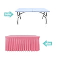 White Stretch Table Skirt for Rectangle Tables 48x24x30 Inches Pleated ...