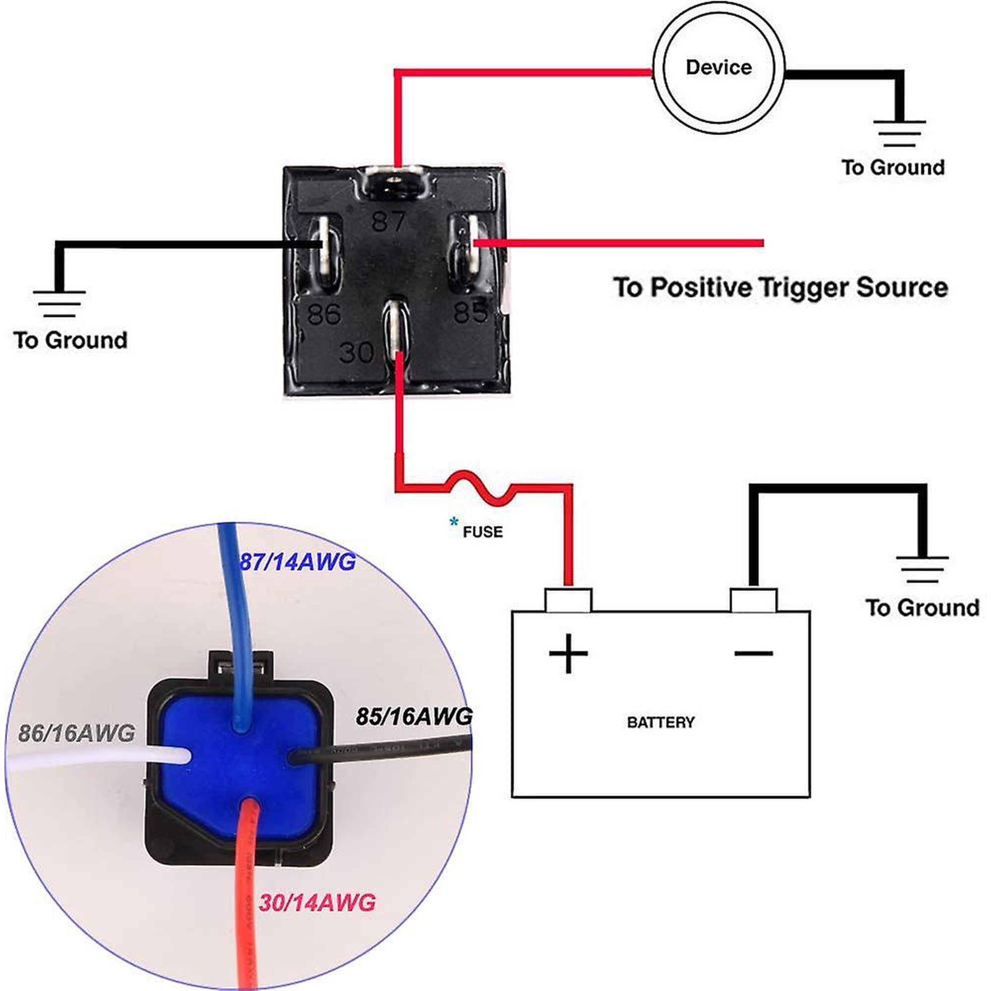 Fuel Pump Relay ETOPARS 5-Pack 40A 12V 4-Pin SPST Relays - Heavy Duty ...