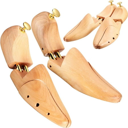 2 Pairs Shoe Trees for Men Twin Tube Adjustable Wood Boots Trees ...