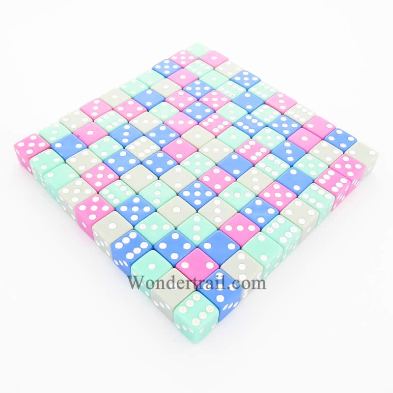 Assorted Pastel Dice Colors D6 16mm (5/8in) Bulk Pack of 100 Koplow ...