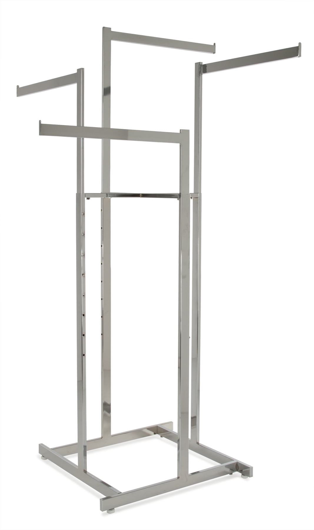 Clothing Rack – Black 4 Way Rack, High Capacity, Blade Arms, Square ...