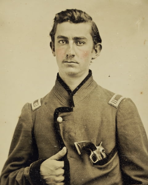 Print: Civil War Soldier In Union Captains Uniform, circa 1861-1865 ...